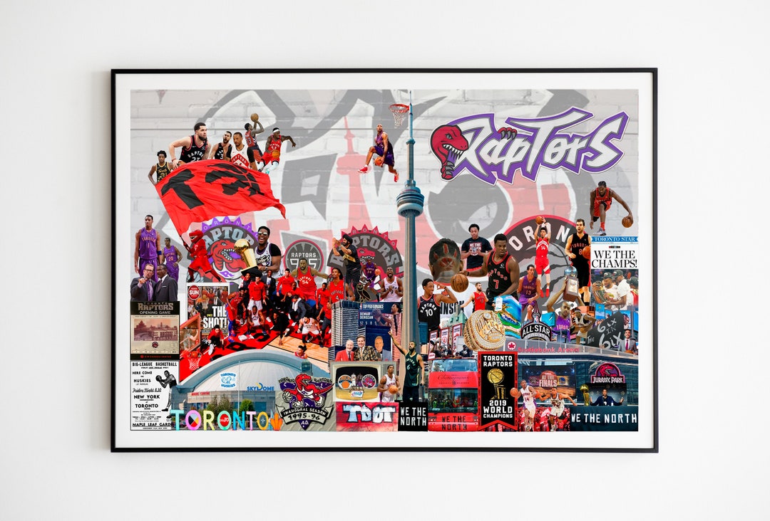 Toronto Raptors, 25 Years Anniversary Print, Digital Collage, Art Print ...