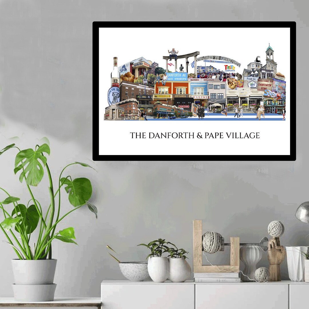 The Danforth Toronto Digital Collage Art Print Toronto - Etsy