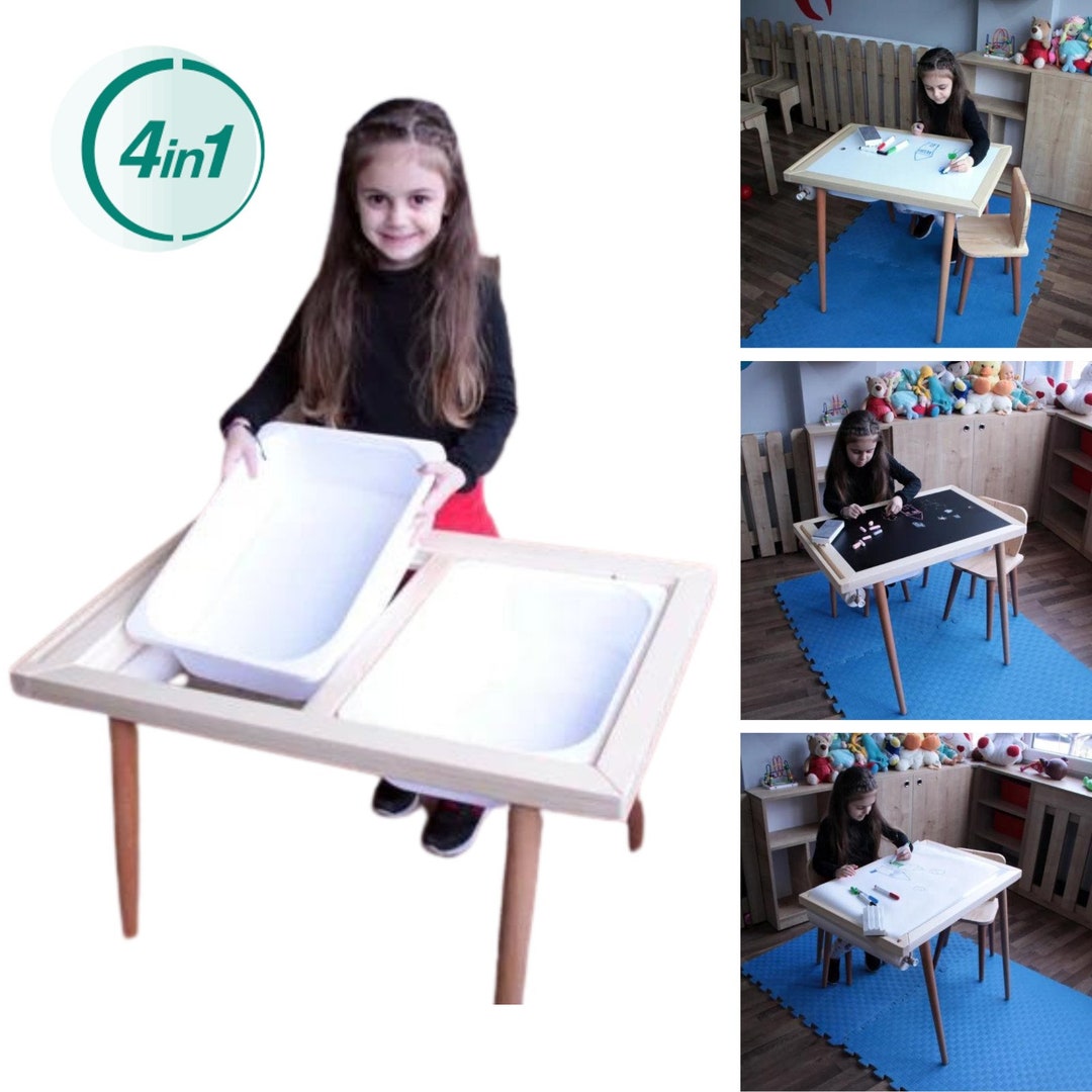 Wooden Montessori Activity Table and Chair Arts and Crafts - Etsy UK