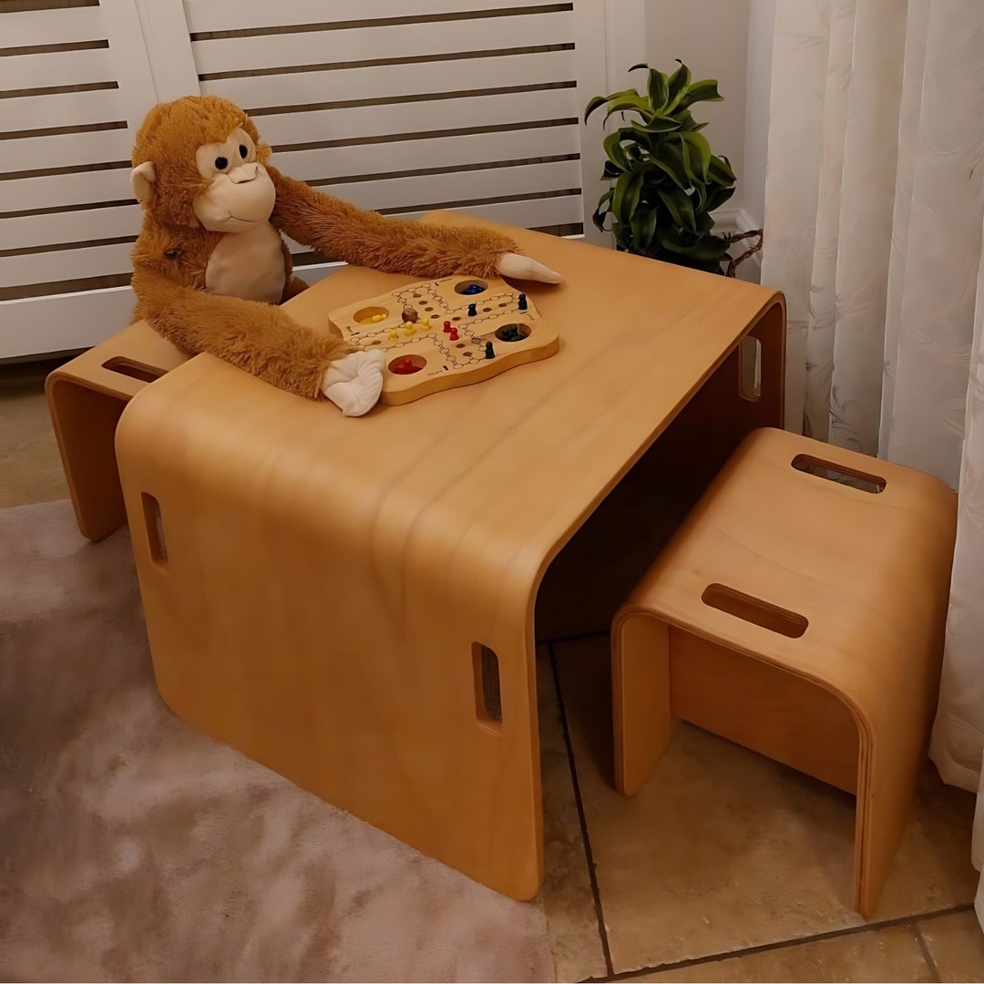 Montessori Kids Table and Chairs, Kids Furniture, Activity Sensory ...