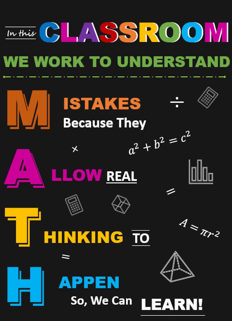 Motivational Math Poster - Etsy