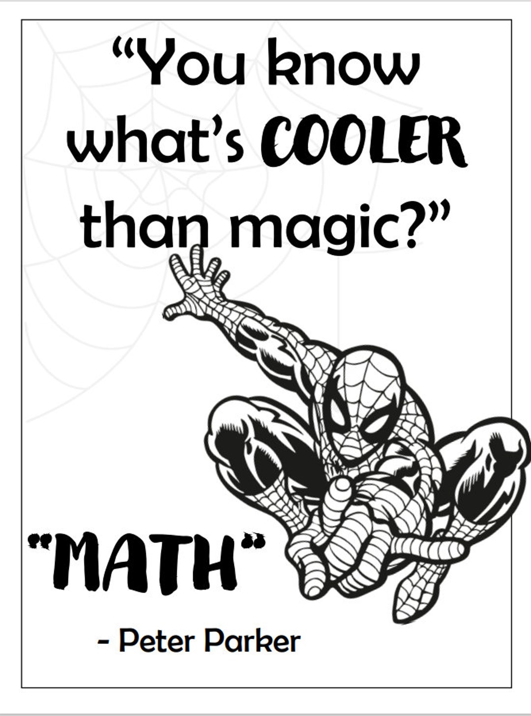 Spiderman Math Poster - Etsy