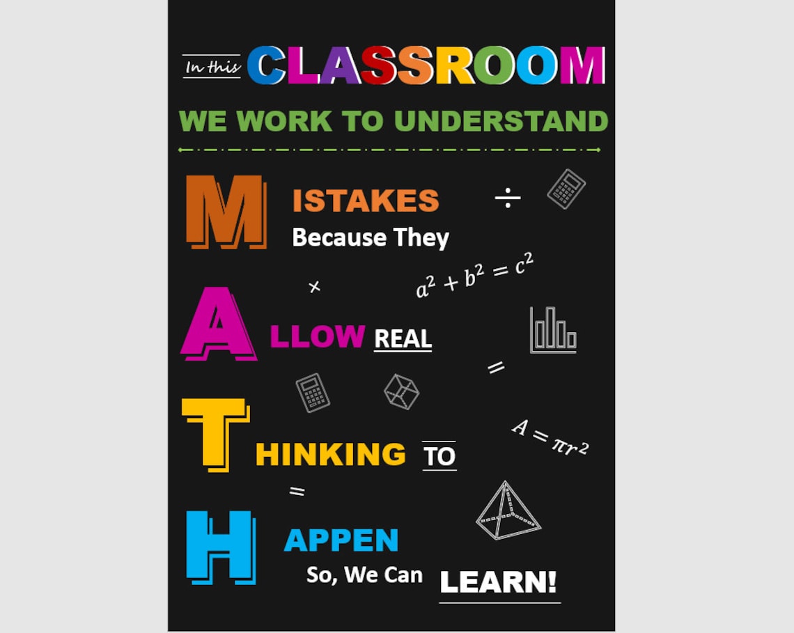 Motivational Math Poster - Etsy