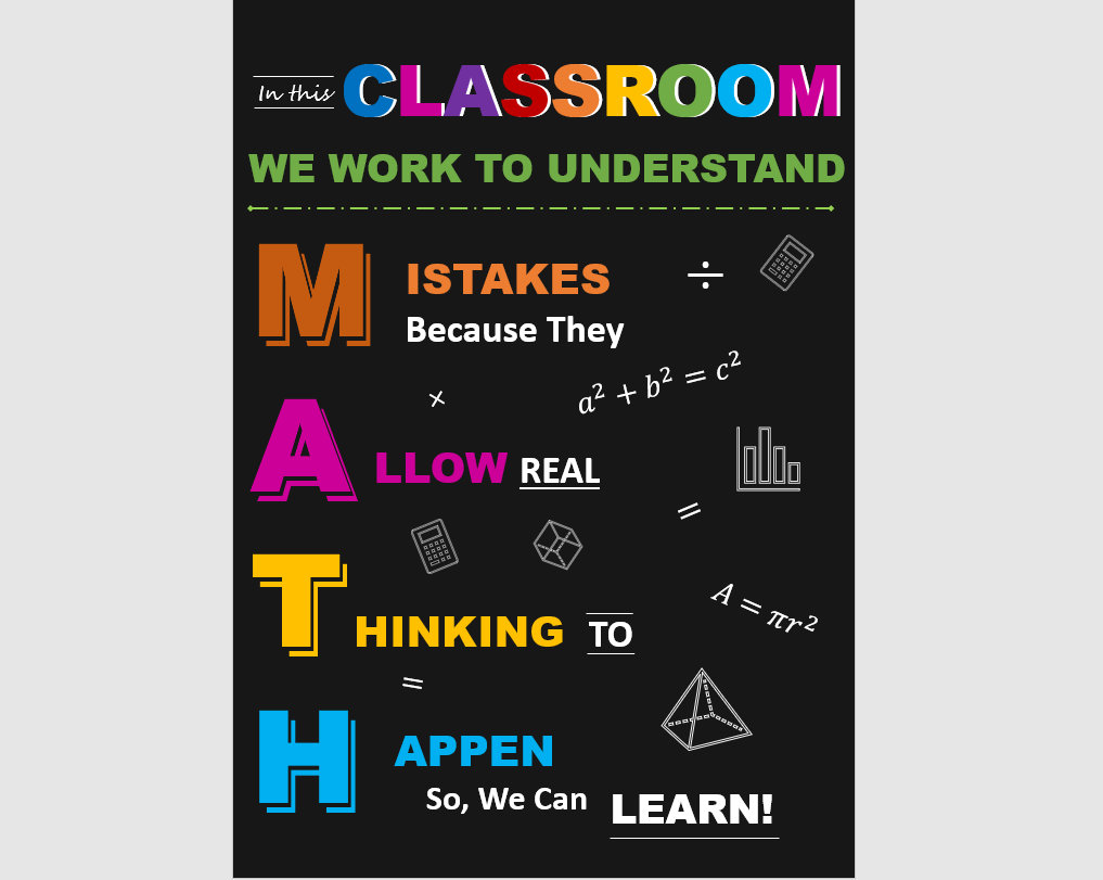 Motivational Math Poster - Etsy