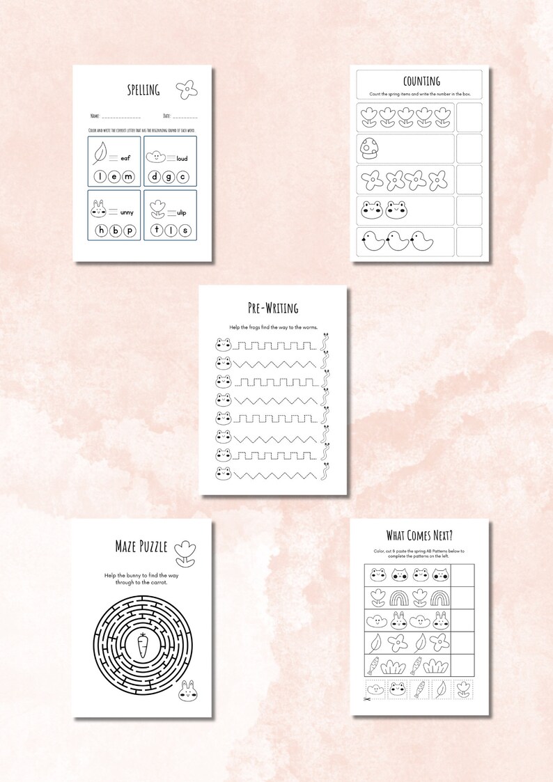 Preschool Pre-k Kindergarten Learning Bundle 14 Pages Printable ...