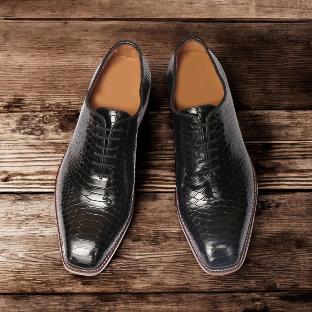 Men's Oxfords Dress Shoes | Leather Whole Cut Oxfords Shoes | Python ...