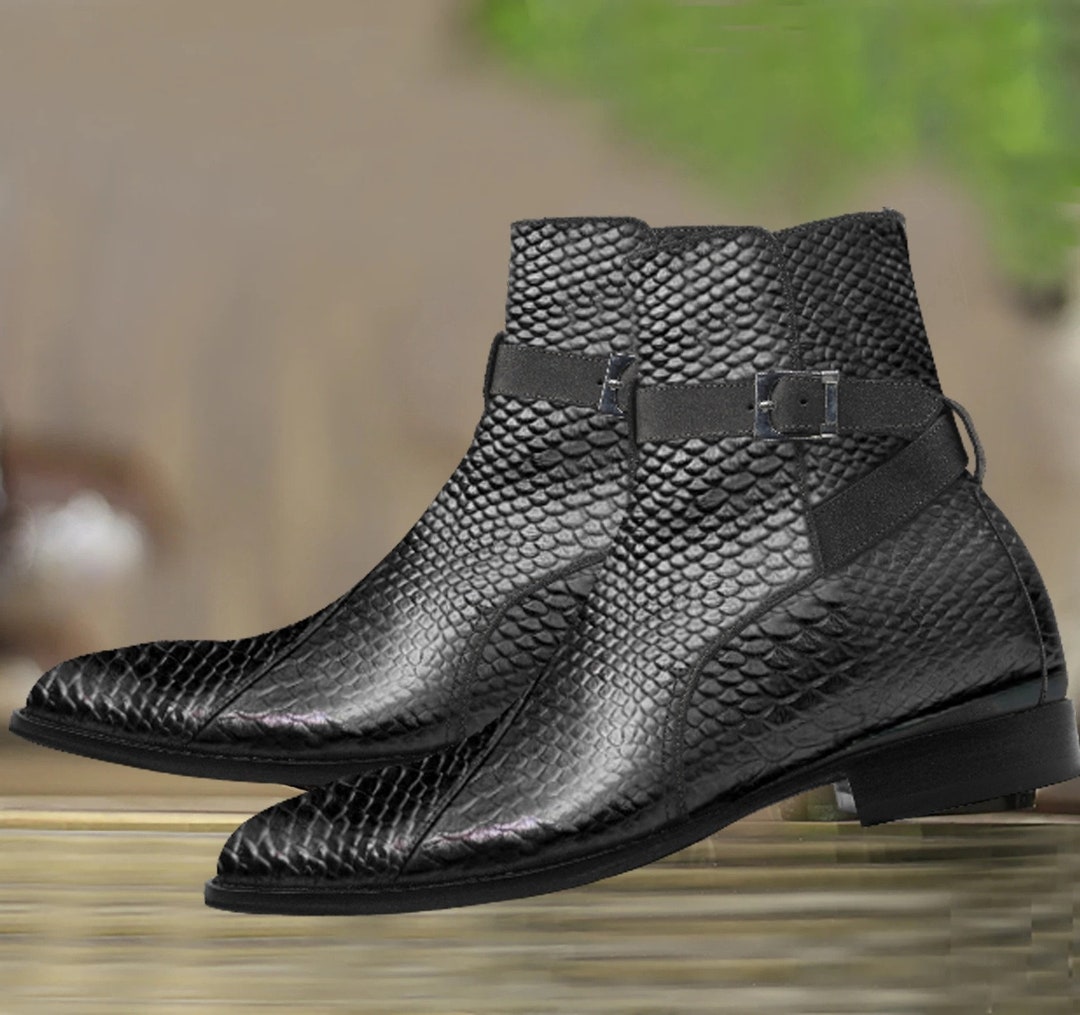 Handmade Python Textured Rust Color Genuine Cow-hide Leather Jodhpurs ...