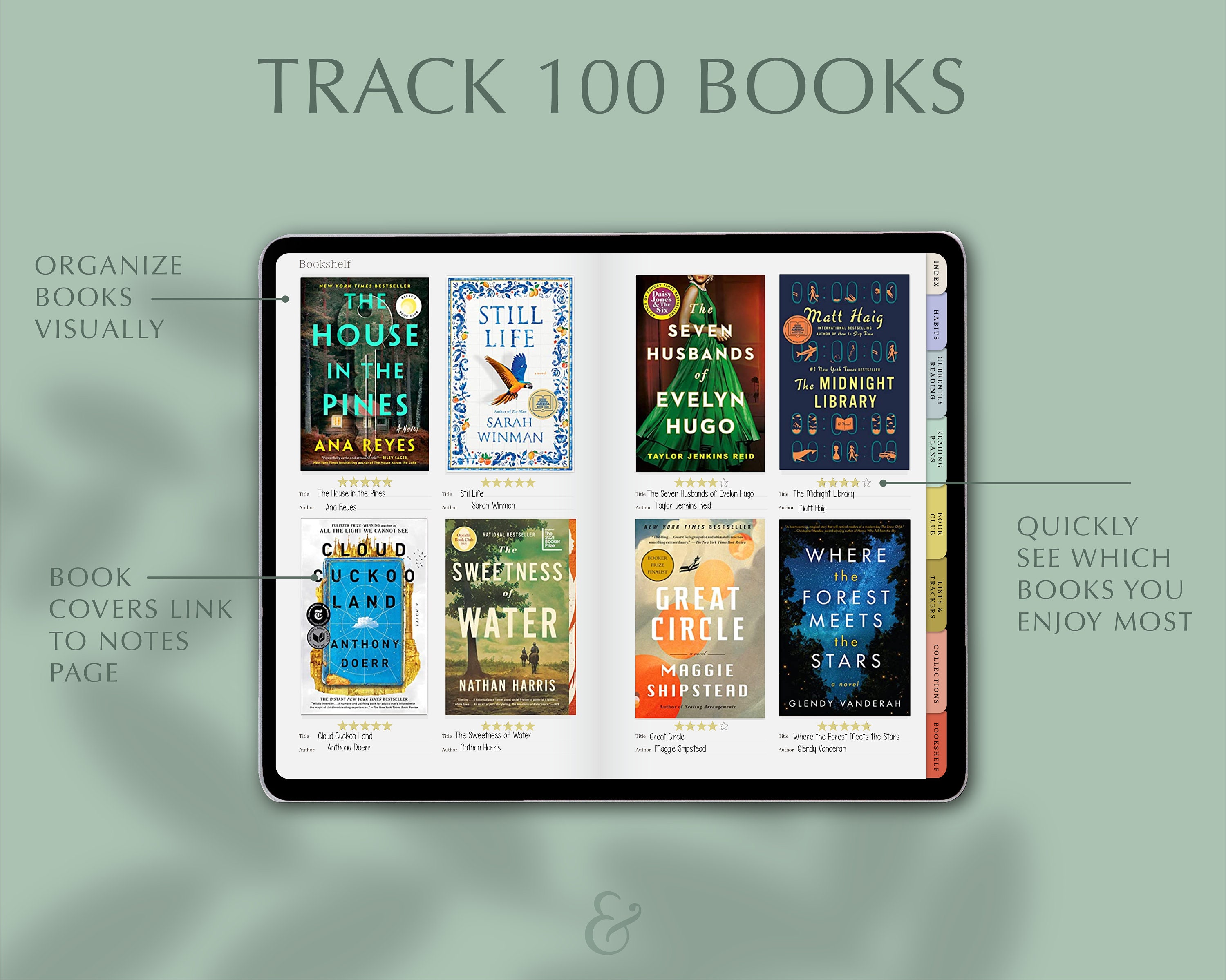 Digital Reading Journal Digital Book Journal Reading - Etsy