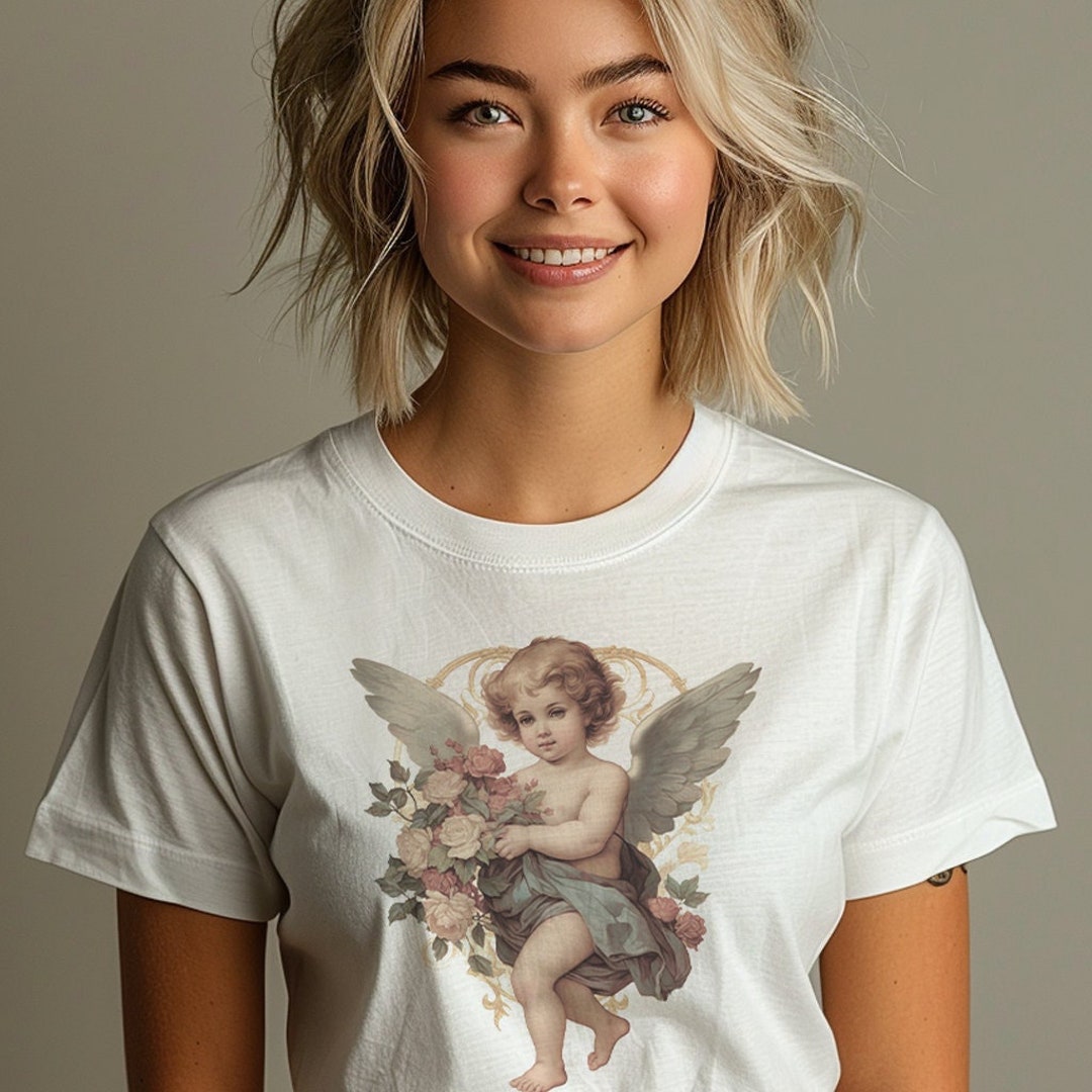 Beautiful Angel Vintage Renaissance Style Graphic Softstyle T-shirt ...