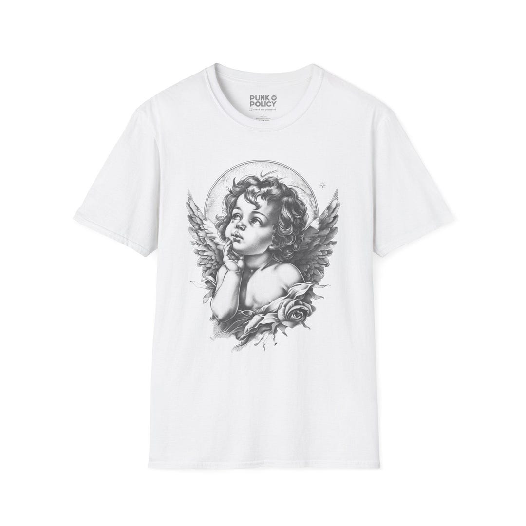 Vintage Cherub Angel Graphic Unisex Softstyle T-shirt, Angel Tee, Angel ...