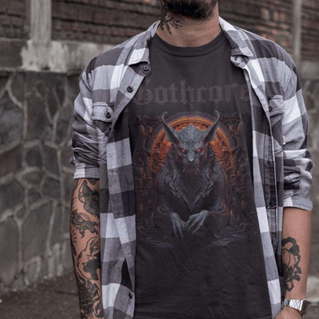 Trending Gothic Style Gargoyle Grunge Back Printed Unisex - Etsy