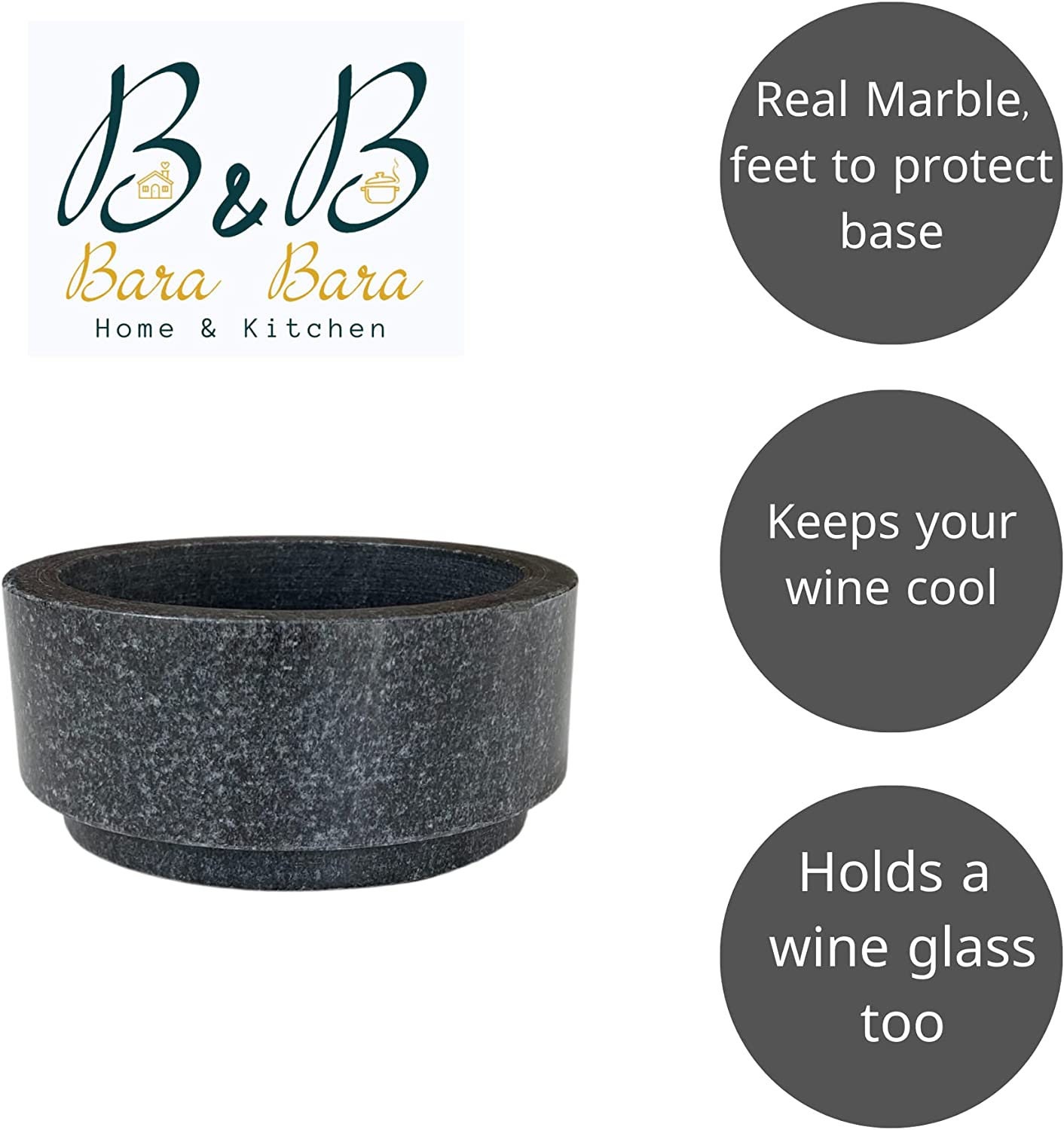 Wine Cooler Marble Chiller, Small Drink Holder Ideal for Parties ...