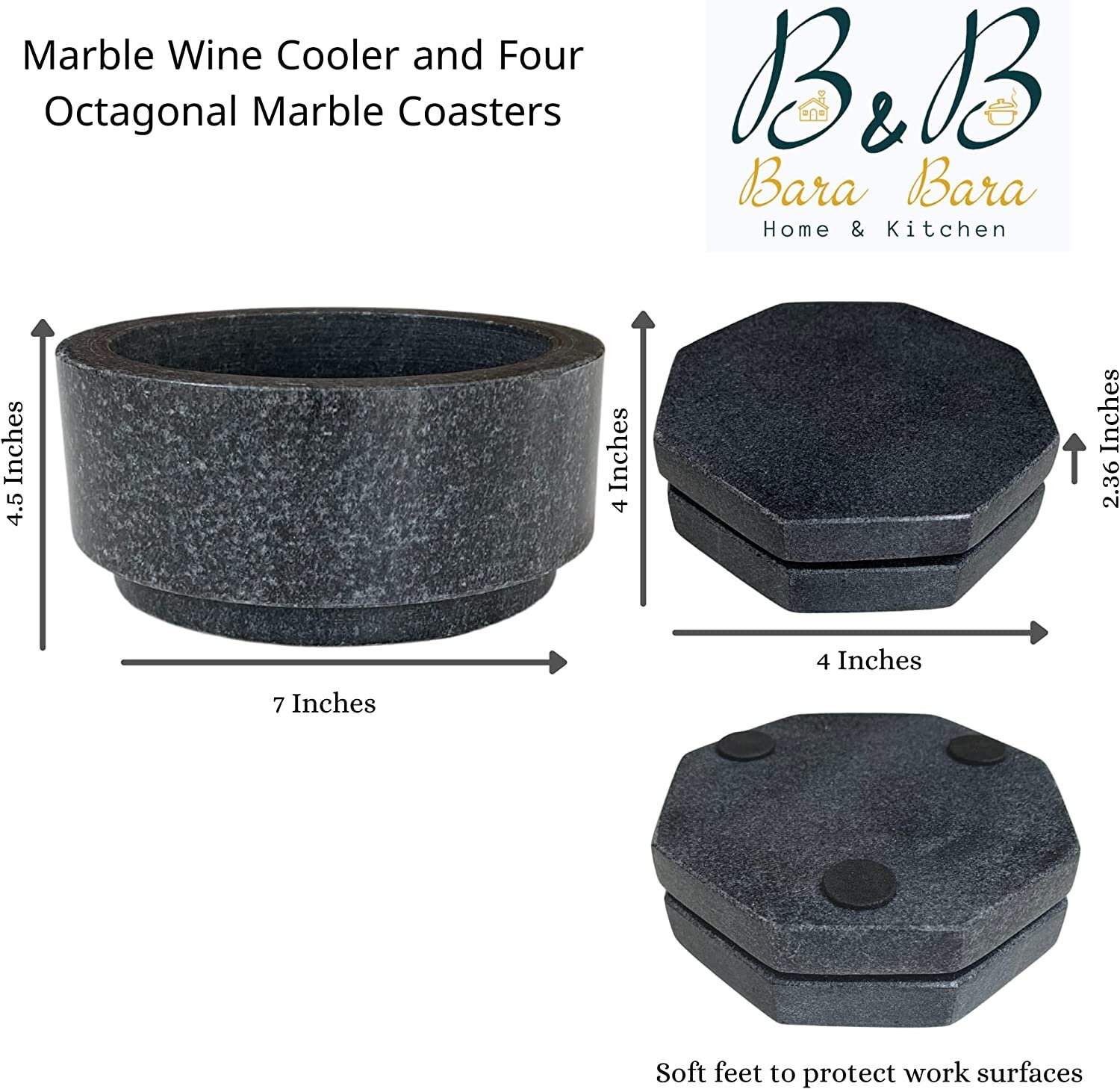 Wine Cooler Marble Chiller, Small Drink Holder Ideal for Parties ...