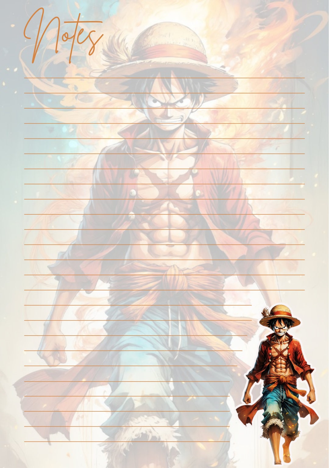 Monkey the Luffy One Piece Notepads - Etsy