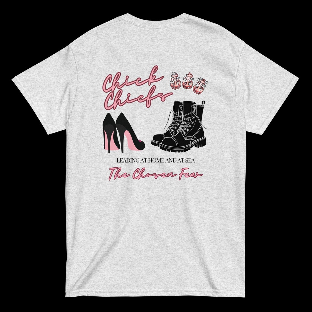 US Navy Chick Chief T-shirt | Leading at Home & at Sea | Navy Chief ...
