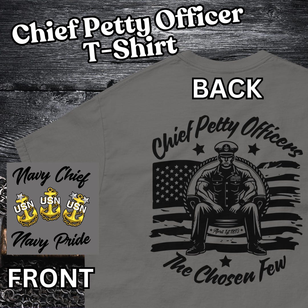 Strong US Navy Chief in Khakis T-shirt chief Petty Officers the Chosen ...