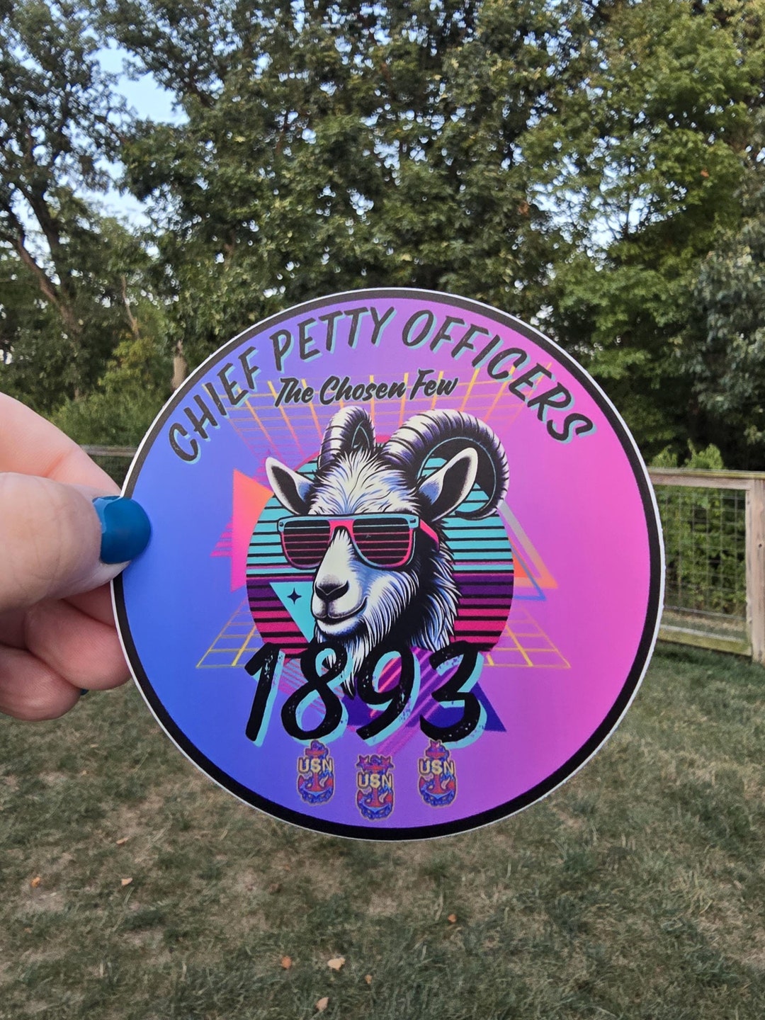 Retro Chief Petty Officer 1893 80s Goat Sticker | CPO | SCPO | MCPO ...