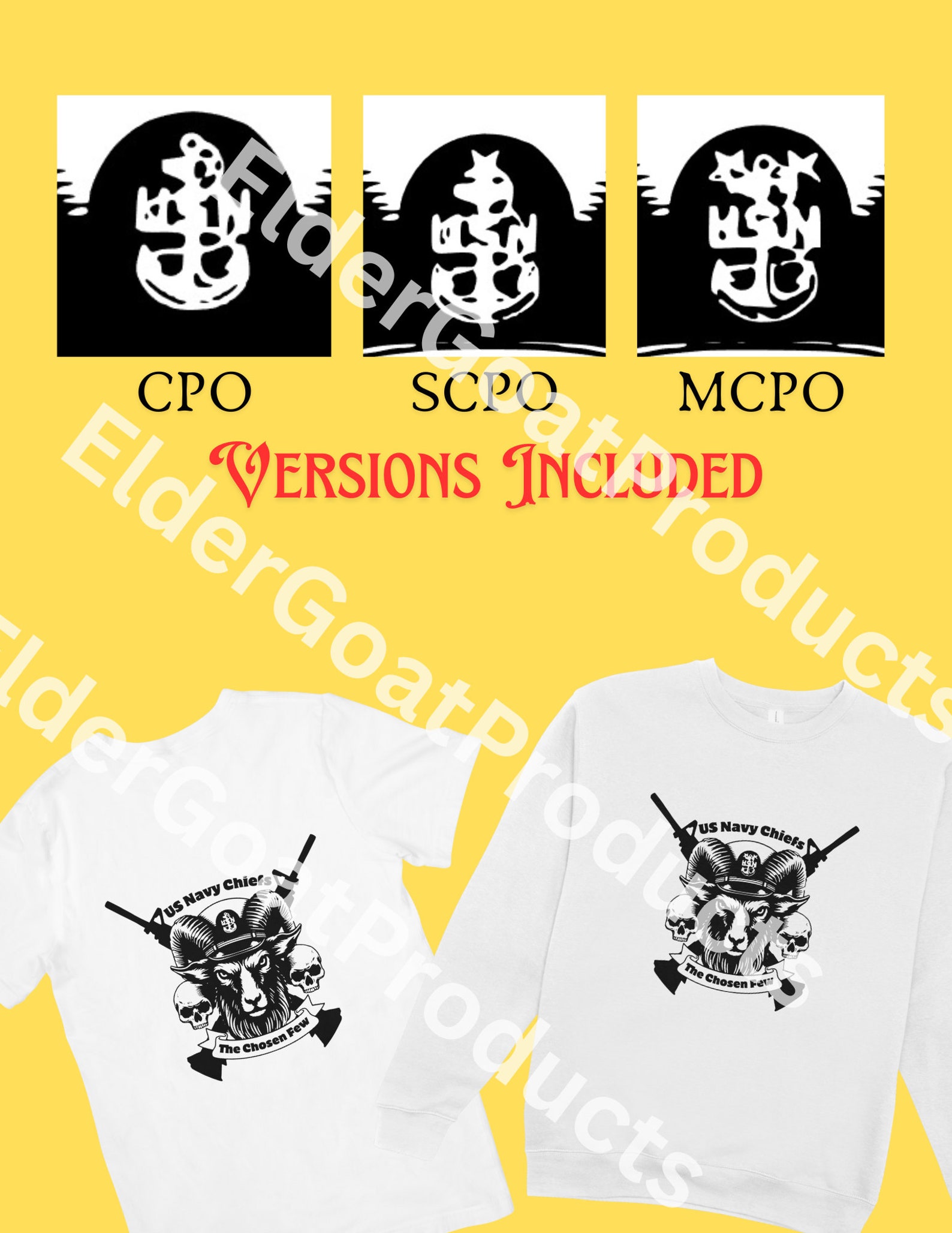 Chief Petty Officer Goat W/ Rifles SVG File Navy Chief Goatlocker Chief ...