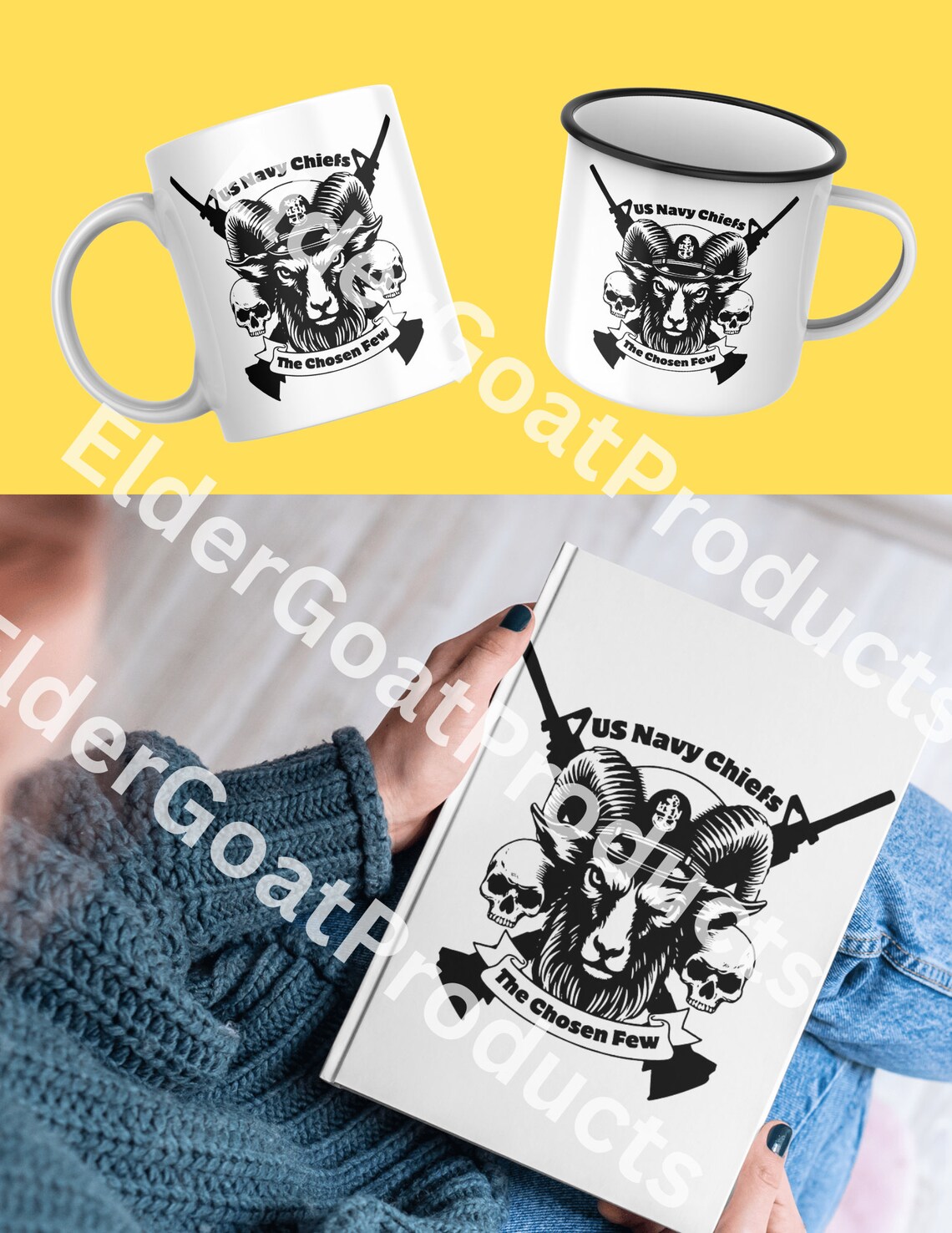 Chief Petty Officer Goat W/ Rifles SVG File Navy Chief Goatlocker Chief ...