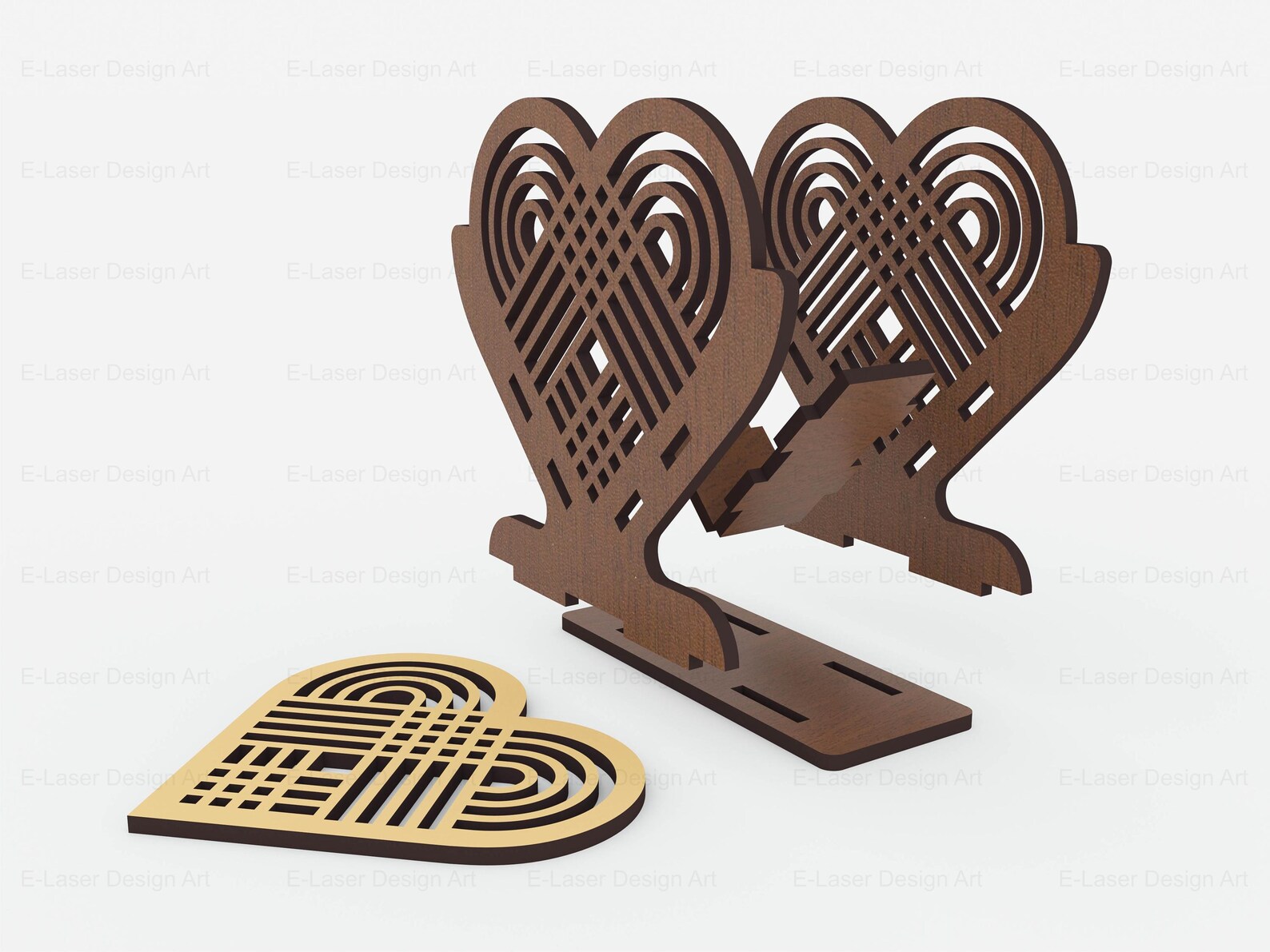 Heart Pattern Boxed Coasters Laser Cut Svg Files, Vector Files for ...