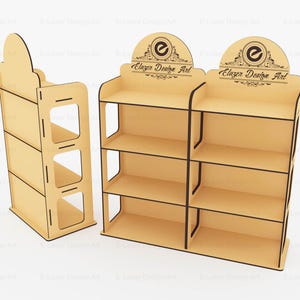 Laser Cut Display Stand Svg Files, 4 Shelf Display Stand - Etsy