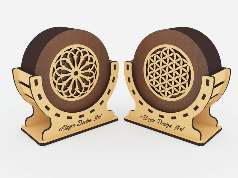 Decorative Boxed Coasters Laser Cut Svg Files Vector Files - Etsy