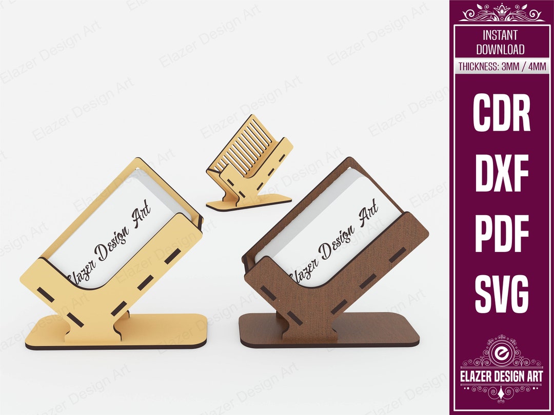 Business Card Holder Laser Cut Svg Files, Vector Files for Laser ...