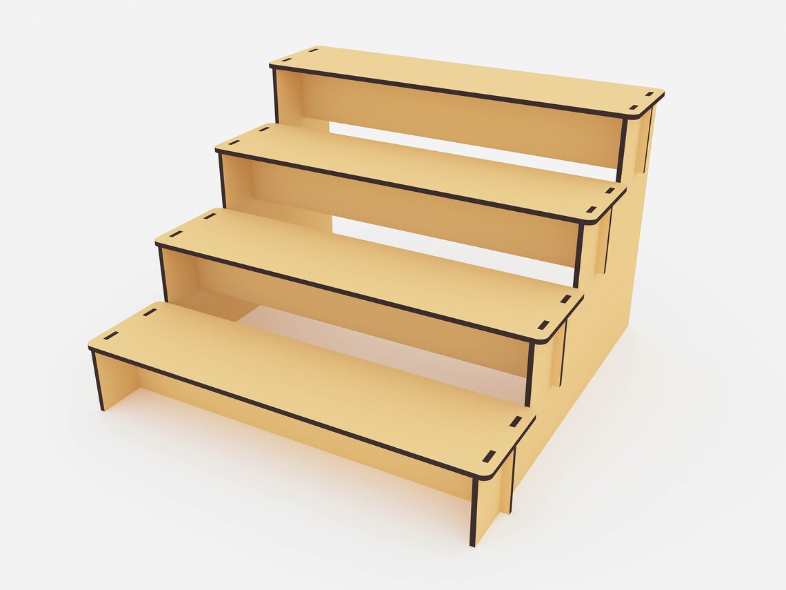 Laser Cut Display Stand Svg Files 4 Shelf Display Stand - Etsy