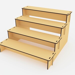 Laser Cut Display Stand Svg Files, 4 Shelf Display Stand Vector Files ...
