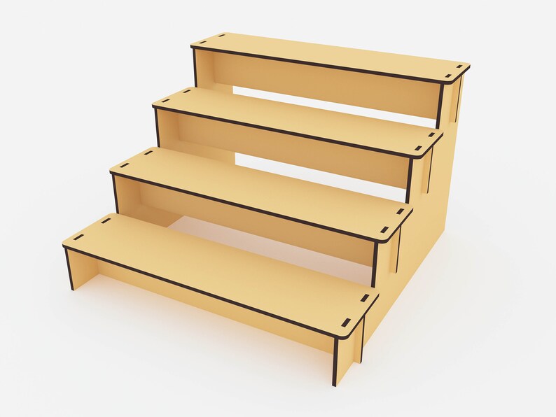 Laser Cut Display Stand Svg Files 4 Shelf Display Stand - Etsy