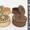 6 Different Patterned Decorative Round Box Laser Cut Svg Files, Laser ...