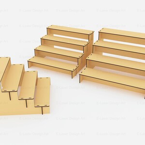 Laser Cut Display Stand Svg Files, 4 Shelf Display Stand Vector Files ...