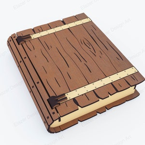 Book Box Laser Cut Svg Files, Wood Gift Book Box, Vector Files for ...