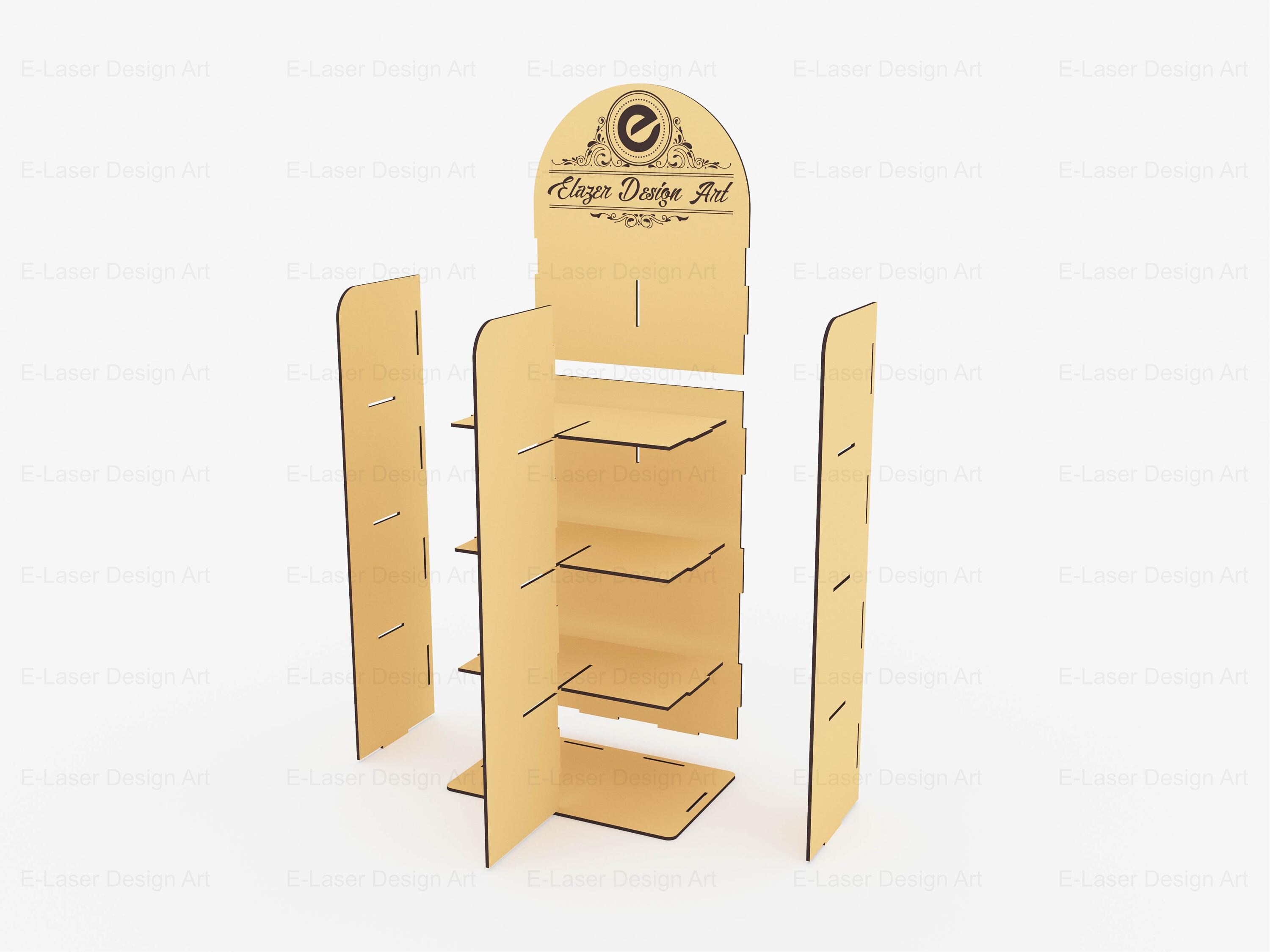 Laser Cut Display Stand Svg Files, 4 Shelf 8 Slots Display Stand - Etsy ...