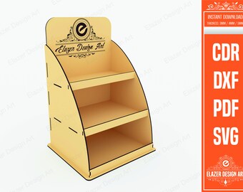 Display Stand Laser Cut Svg Files , 3 Shelf Display Stand Files, Vector ...