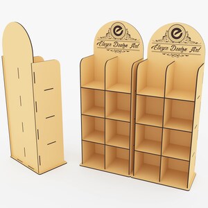 Laser Cut Display Stand Svg Files, 4 Shelf 8 Slots Display Stand - Etsy