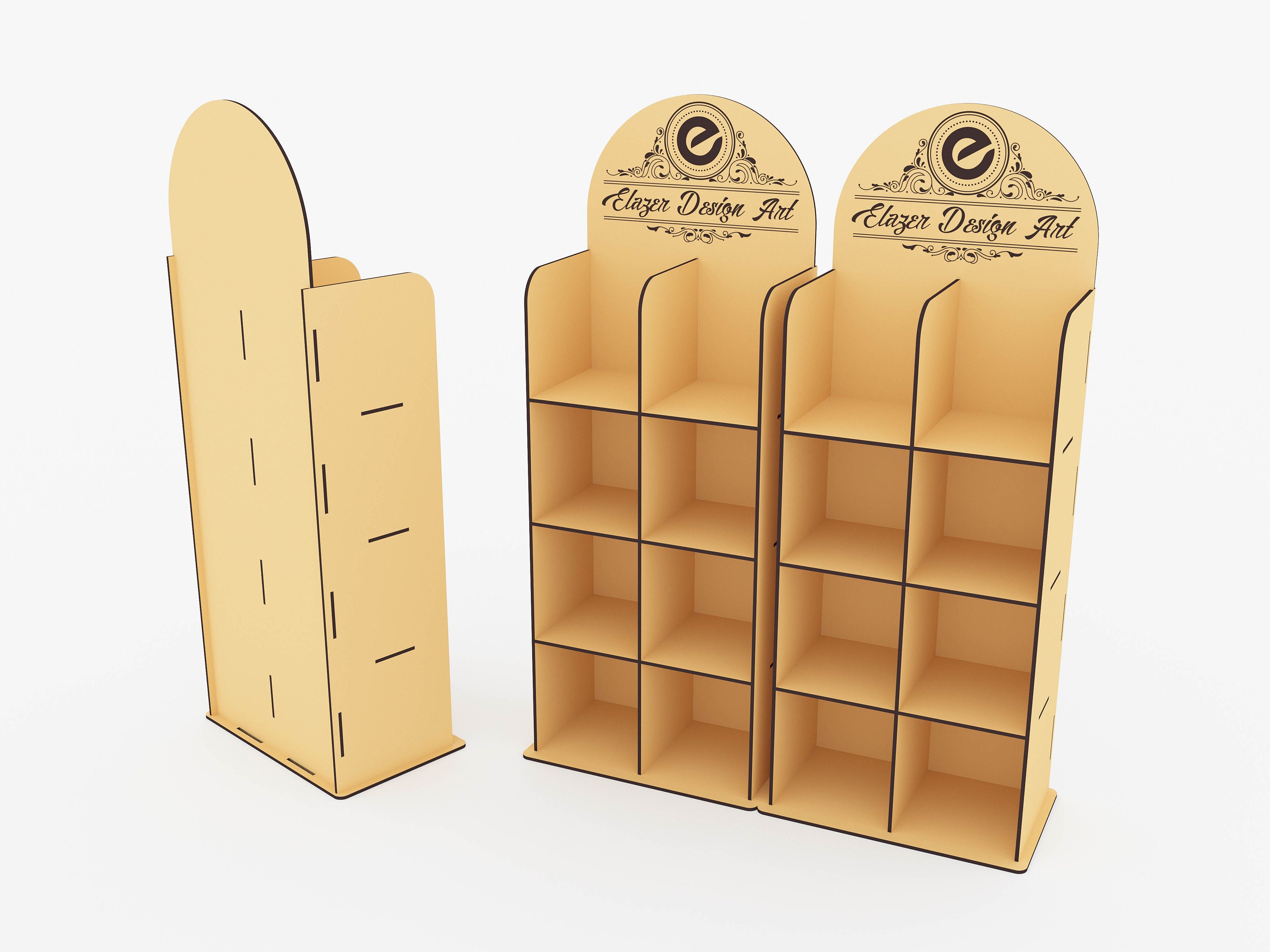 Laser Cut Display Stand Svg Files 4 Shelf 8 Slots Display - Etsy Australia