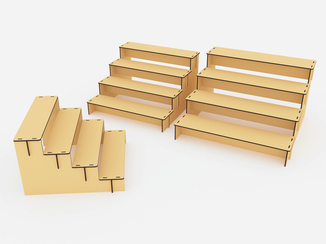 Laser Cut Display Stand Svg Files 4 Shelf Display Stand - Etsy