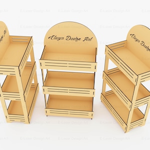 Laser Cut Display Stand Svg Files, 3 Shelf Display Stand - Etsy