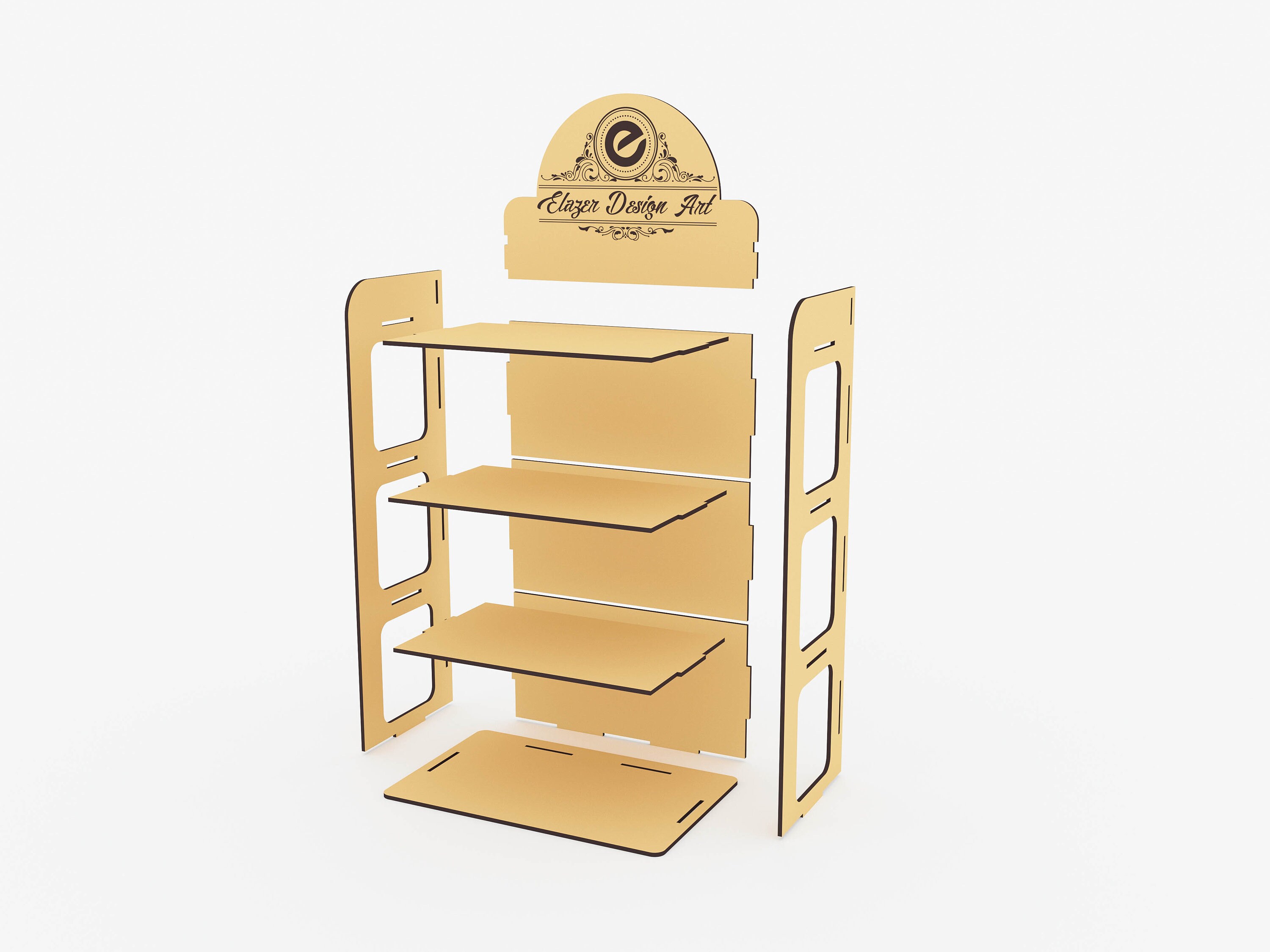 Laser Cut Display Stand Svg Files 4 Shelf Display Stand - Etsy Canada