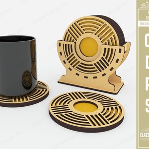 Decorative Boxed Coasters Laser Cut Svg Files, Vector Files for Laser ...