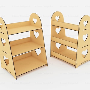 Display Stand Laser Cut Svg Files, 3 Shelf Display Stand Vector Files ...