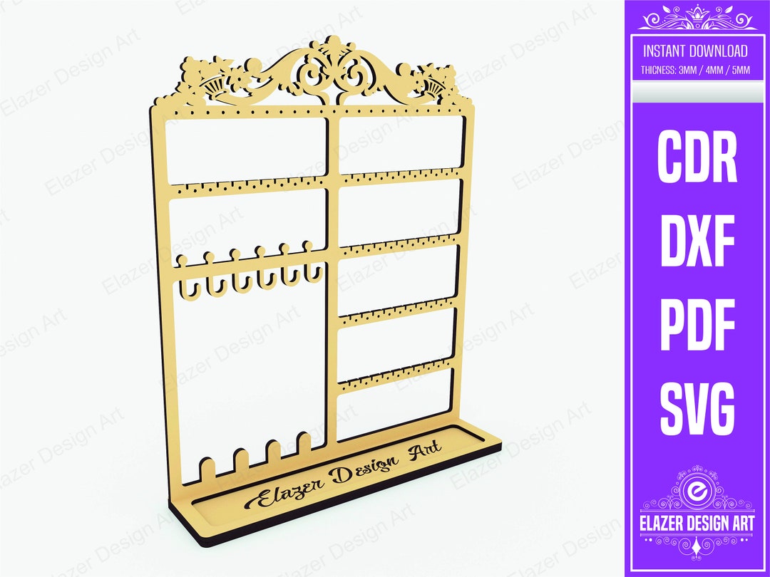 Laser Cut Earring Stand Svg Files, Earring Holder Files, Vector Files ...