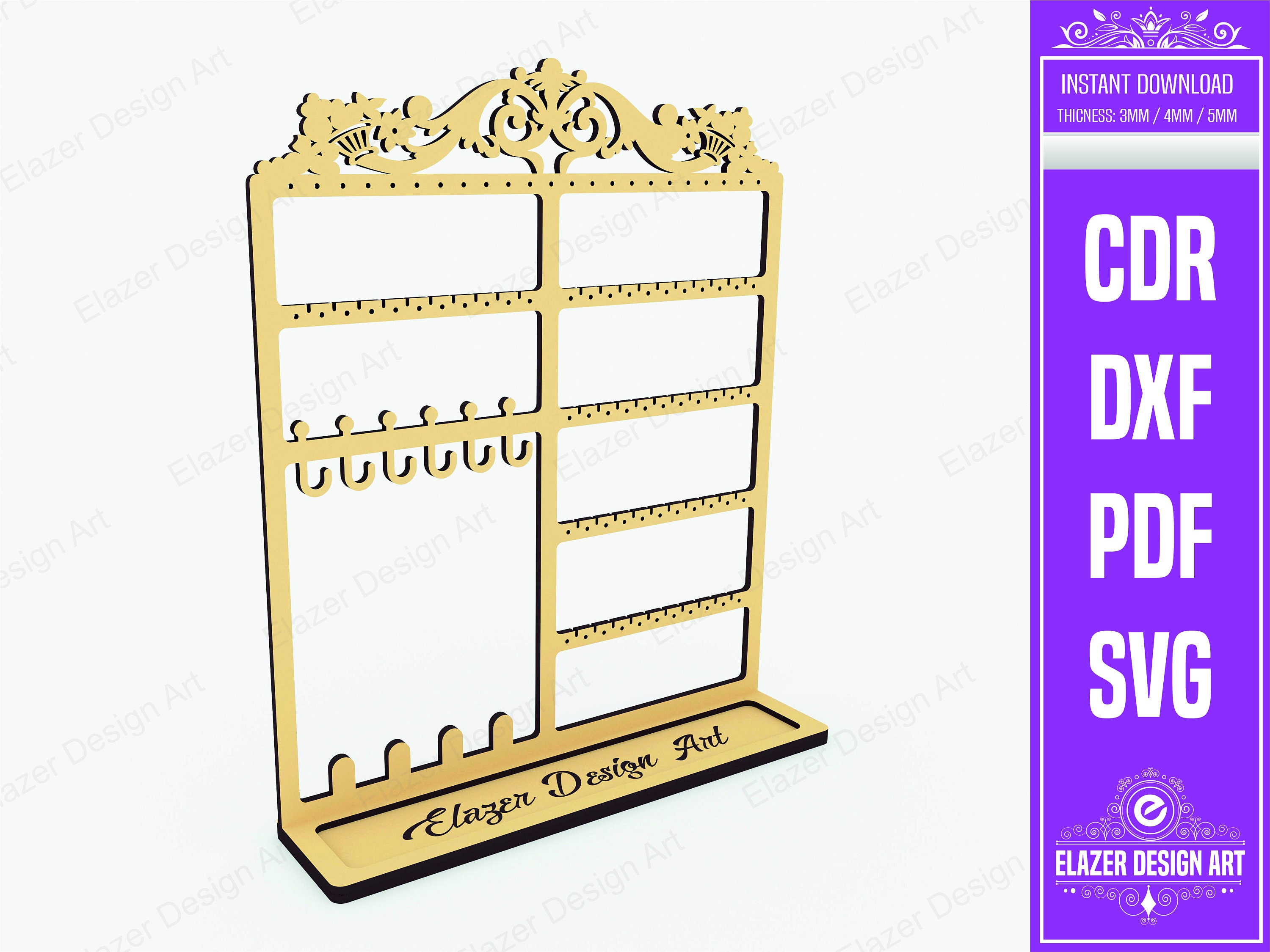 Laser Cut Earring Stand Svg Files Earring Holder Files - Etsy