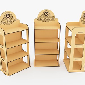 Laser Cut Display Stand Svg Files, 4 Shelf Display Stand - Etsy