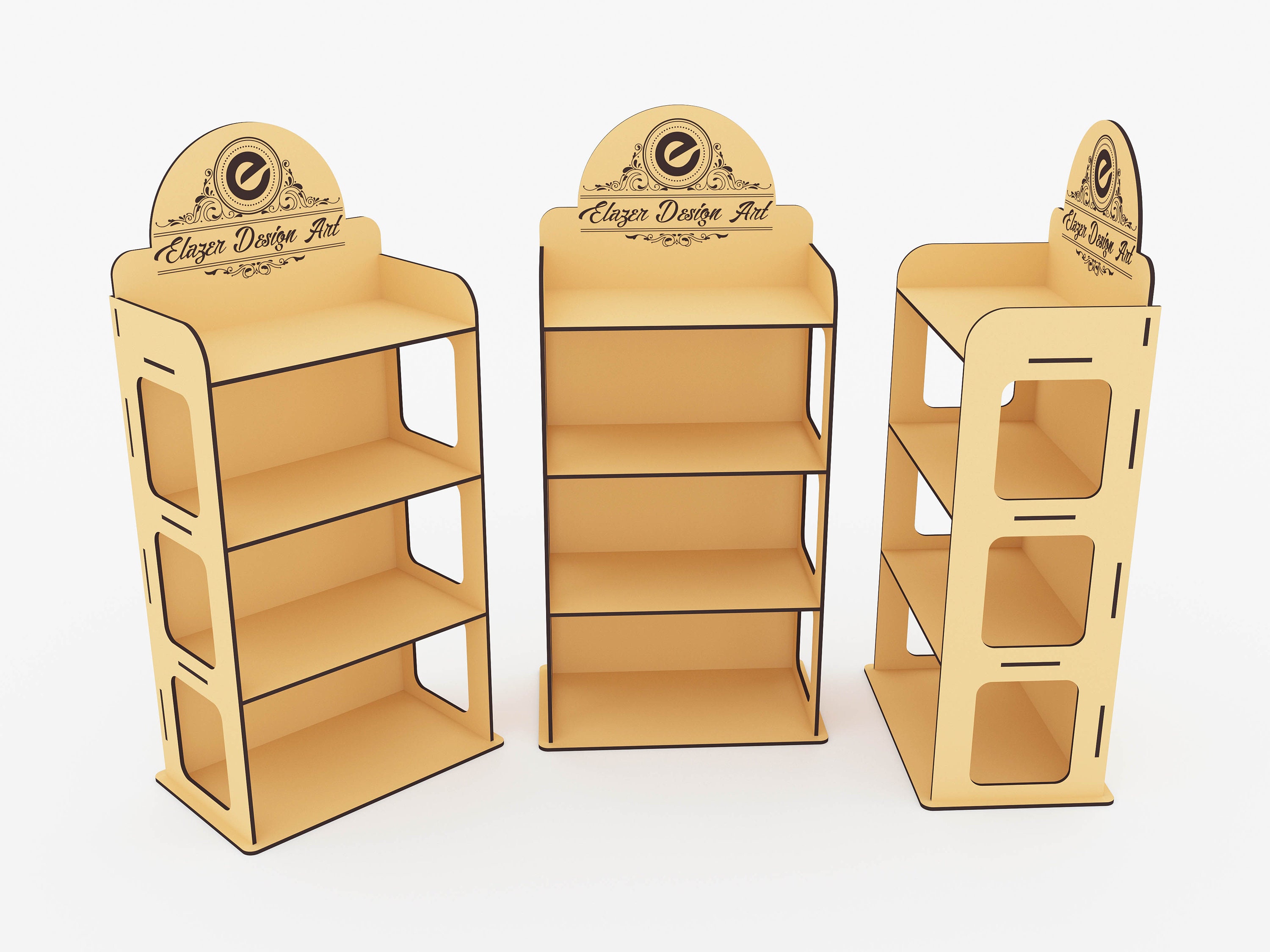 Laser Cut Display Stand Svg Files 4 Shelf Display Stand - Etsy Canada