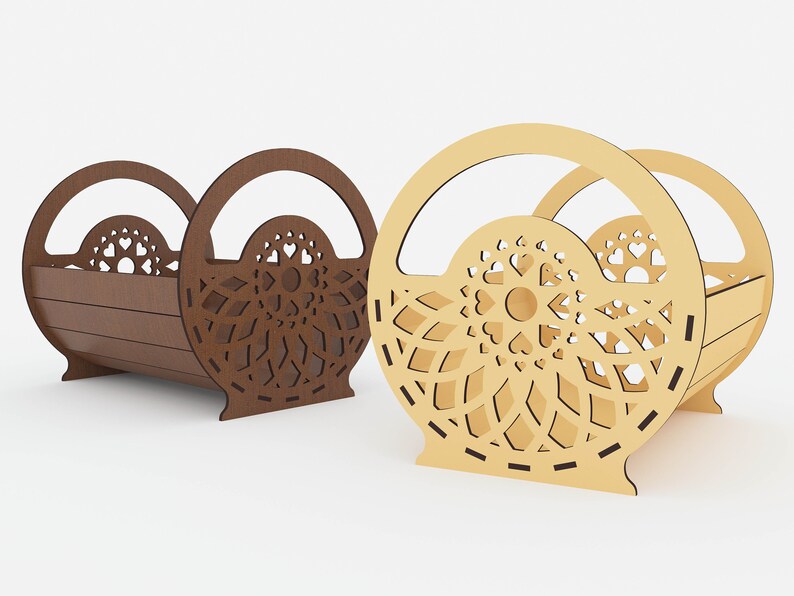 Laser Cut Decorative Basket Svg Files Vector Files for Laser - Etsy