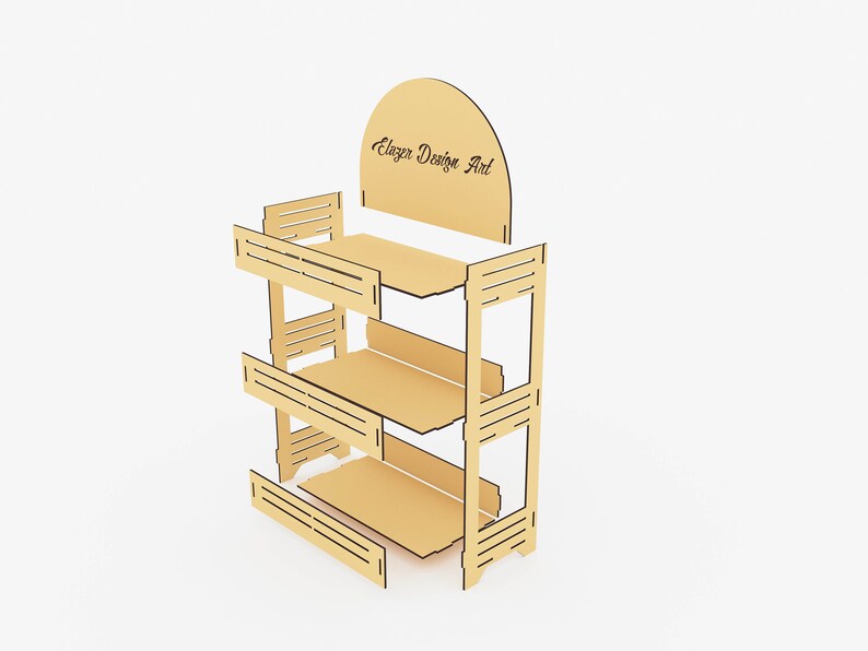 Laser Cut Display Stand Svg Files 3 Shelf Display Stand - Etsy