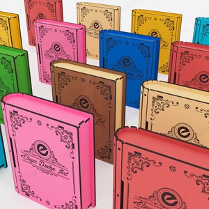 Slider Book Box Laser Cut Svg Files, Wood Gift Slider Book Box, Vector ...