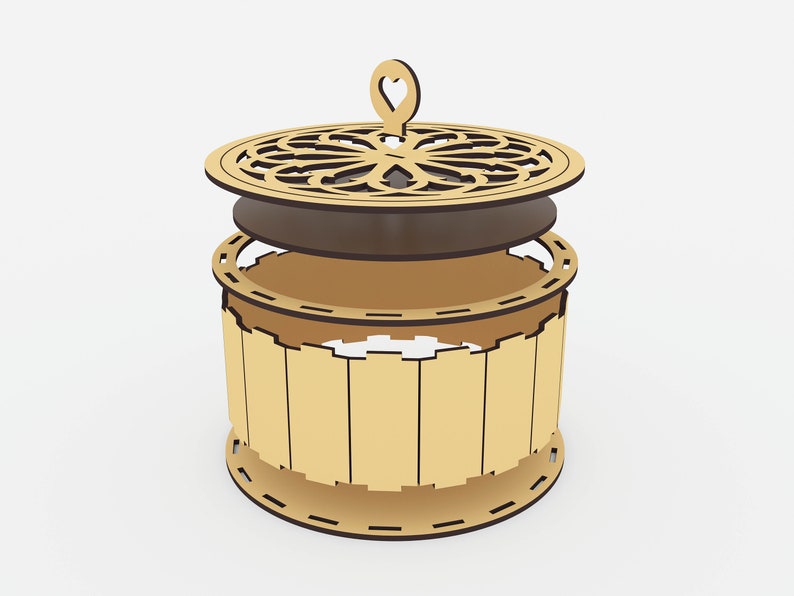 Decorative Round Box Laser Cut Svg Files Laser Cut Gift Box - Etsy